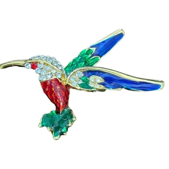 Unbranded | Other | Hummingbird Brooch Pin Rhinestone Colorful Enamel ...